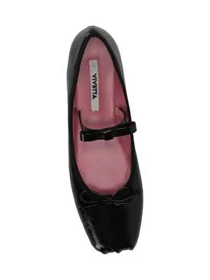 Vivetta Ballerina Flats With Bow And Ankle Strap - Nero