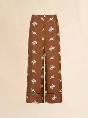 Marni Printed Wide Leg Trousers - Maroon