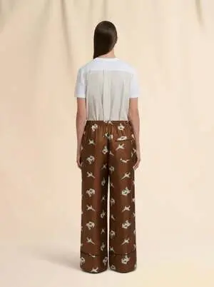 Marni Printed Wide Leg Trousers - Maroon