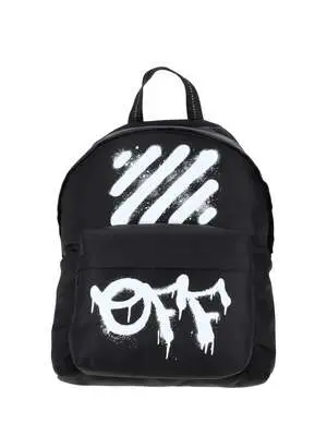 Off White Printed Backpack - Black - White