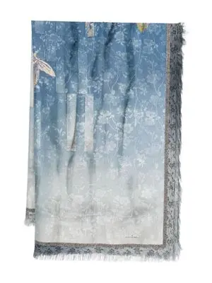 PIERRE-LOUIS MASCIA Printed Silk Stole - Clear Blue