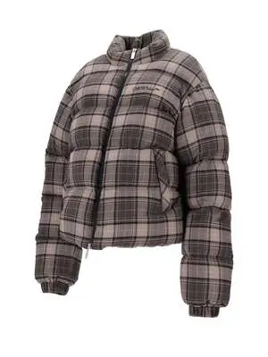 Off White Plaid Puffer Jacket