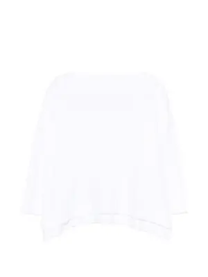 DANIELA GREGIS Cotton Boat Neck Sweater - White