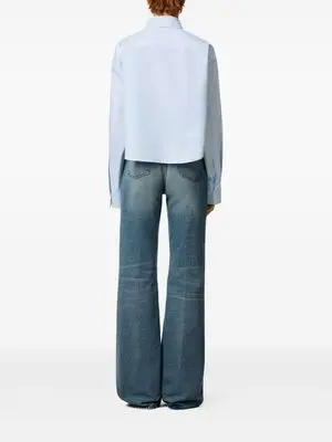 Ami Cotton Cropped Shirt - Clear Blue