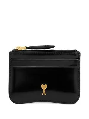 Ami Paris Paris Leather Card Case - Black