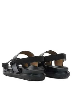 Marni Fussbett Leather Sandals - Black