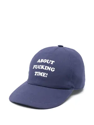 Stella McCartney Slogan Print Cap - Blue