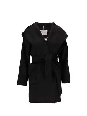 Max Mara Belted Overcoat - Nero