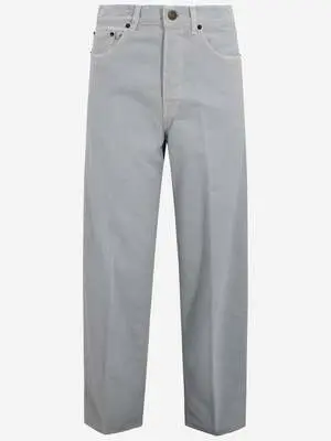 HAIKURE Bethany Cotton And Linen Wide Leg Jeans - Light Grey