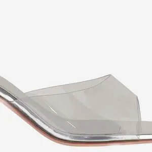 Amina Muaddi Lupita Glass Sandals - Grey