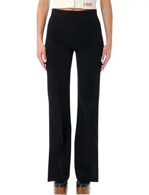 Chloé Tailored Herringbone Cotton Trousers