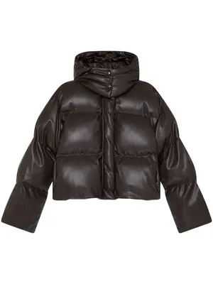Stella McCartney Cropped Puffer Jacket - Dark Chocolate