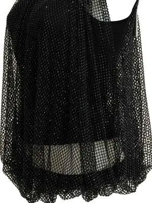 Max Mara Mesh Top With Crystal Embellishments - Black