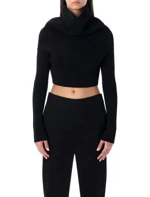 Rick Owens Cropped Ribbed Knit Top