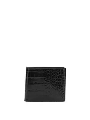 TOM FORD Crocodile Effect Bi Fold Wallet - Brown