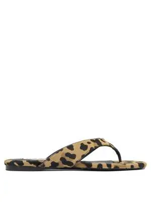 Alaïa Leopard Pony Skin Flip-flops - Brown