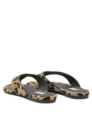 Alaïa Leopard Pony Skin Flip-flops