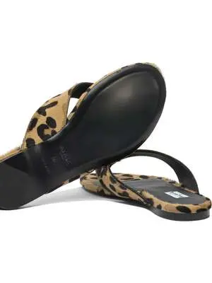 Alaïa Leopard Pony Skin Flip-flops