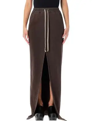 Rick Owens Long Slub Jersey Skirt - Dark Dust