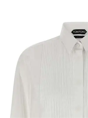 TOM FORD Plastron Cotton Poplin Shirt