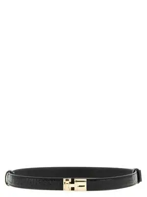TOM FORD Croc-print Belt With T-closure - Black