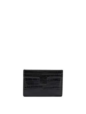 TOM FORD Crocodile Effect Card Holder - Brown