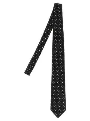 TOM FORD Polka Dot Jacquard Weave Tie - Black