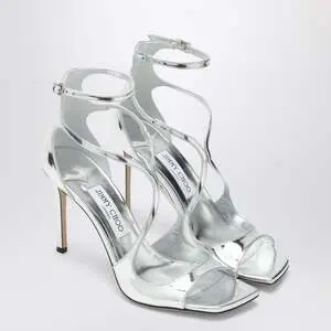 JIMMY CHOO Azia 95 Leather Sandals - Metal