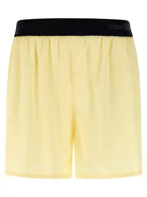 TOM FORD Stretch Silk Shorts - Yellow