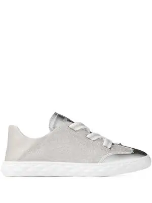 JIMMY CHOO Diamond Light Leather Sneakers - Silver