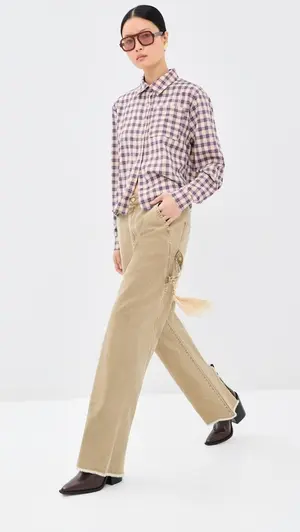 DARKPARK Sienna Loose Back Split Denim Jeans - Camel