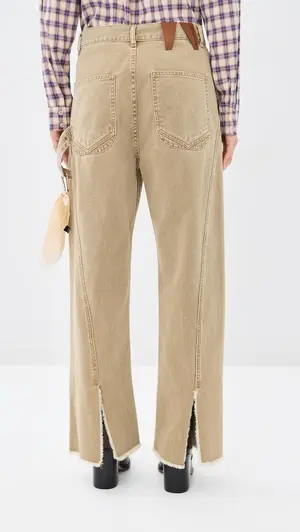 DARKPARK Sienna Loose Back Split Denim Jeans - Camel