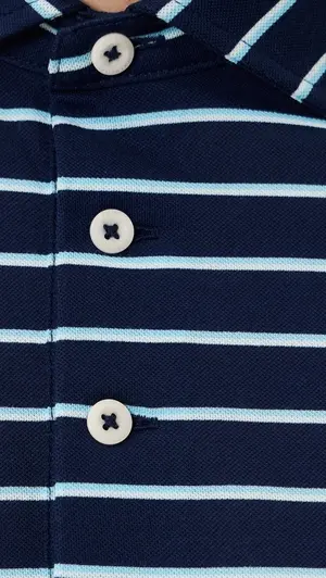 Rlx Ralph Lauren Multi Stripe Tour Pique Polo - Refined Navy Multi