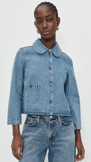 Ba&sh Tiny Denim Jacket - Blue Jeans