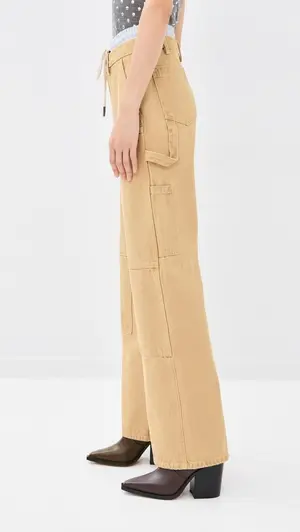 Monse Washed Double Waistband Wide Leg Jeans