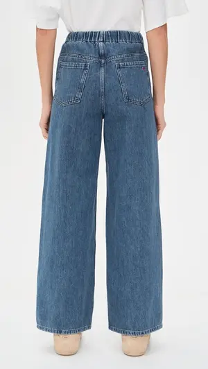 Marine Layer Drawstring Wide Leg Denim Pants
