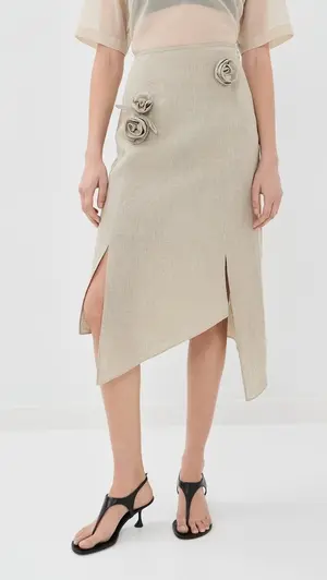 Coperni Floral Linen Skirt