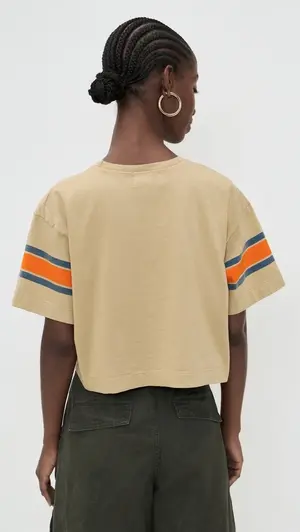 STATE & LAKE Striped Tee - Khaki