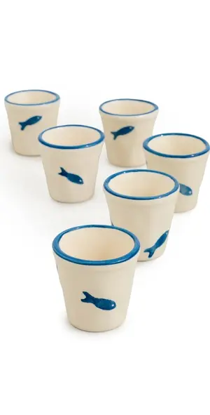 ZAFFERANO Stencil Espresso Shot Cups - Fish