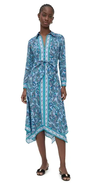 Shoshanna Adair Paisley Print Midi Dress
