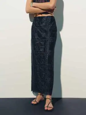 REFORMATION Lydia Eyelet Maxi Skirt