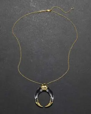 Alexis Bittar Gilded Tusk Lucite Pendant Necklace