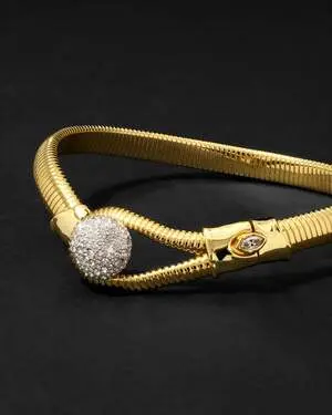 Alexis Bittar Solanales Crystal Pebble Collar Necklace - Gold