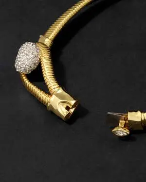 Alexis Bittar Solanales Crystal Pebble Collar Necklace - Gold