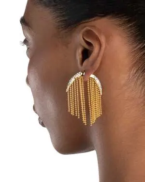 Alexis Bittar Solanales Crystal Fringe Earrings - Gold