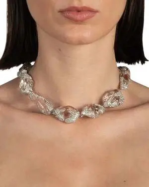 Alexis Bittar Lake Lucite Riviera Necklace - Silver