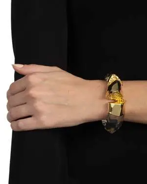 Alexis Bittar Lucite Brutalist Hinge Bracelet