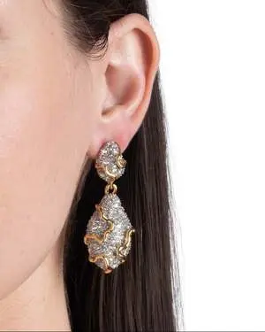 Alexis Bittar Solanales Crystal Pebble Double Drop Earrings