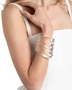 Alexis Bittar Liquid Lucite Wide Ripple Cuff Bracelet