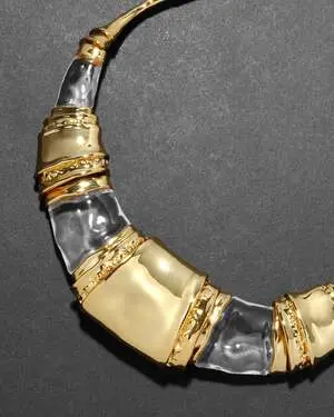 Alexis Bittar Lucite Brutalist Segmented Collar Necklace